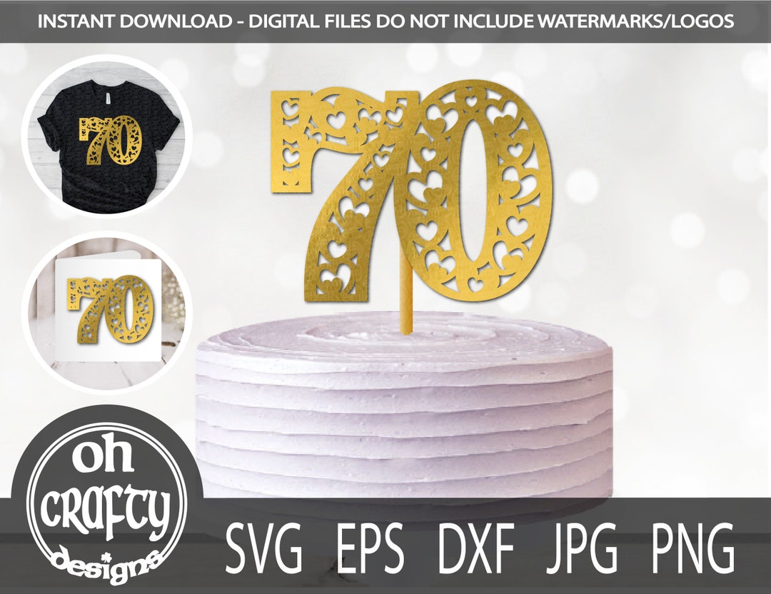 Heart Filled 70 Svg, Number 70 Svg, 70th Birthday Svg, Seventy Svg ...