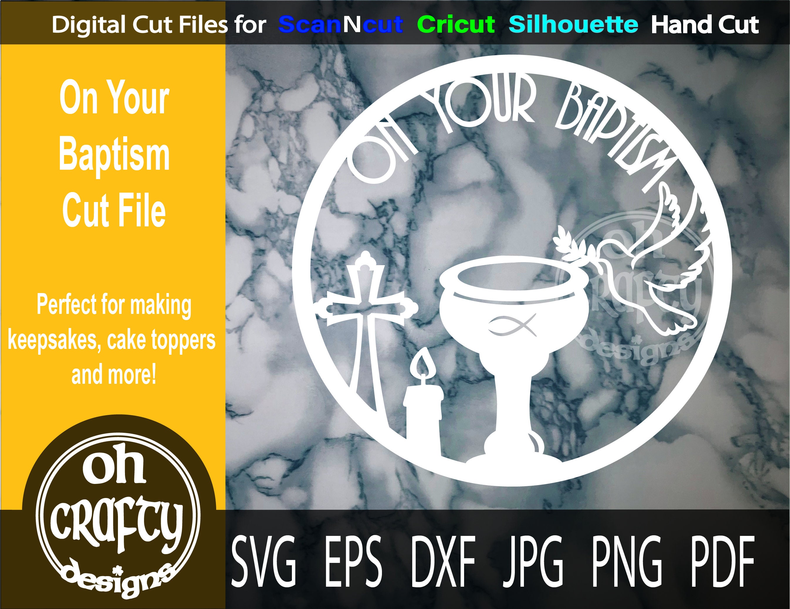 Baptism Svg, Cake Topper Svg, Baptism Cut File, Baptism Frame Svg ...