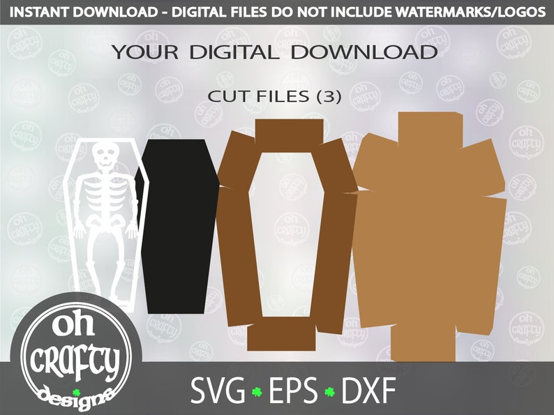 Halloween Treat Box, 3D Svg Bundle, Candy Holder Cut File, Coffin ...