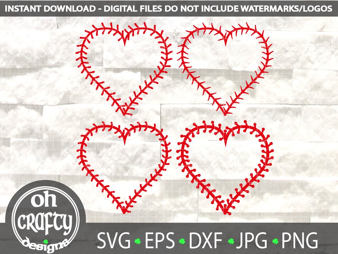 Baseball Heart Stitches Svg Stitched Heart Svg Laced Heart - Etsy