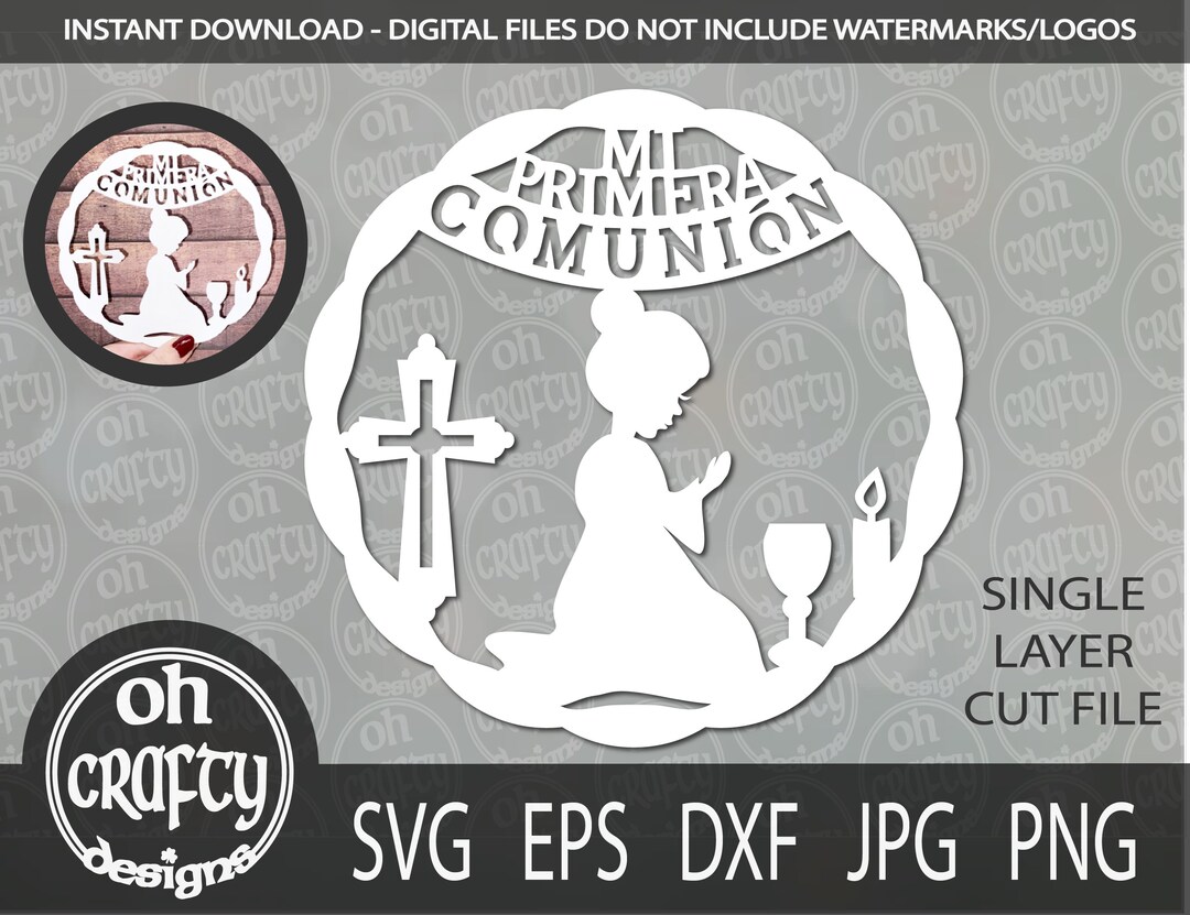 Mi Primera Comunion Svg, Girl Communion Svg, Primera Comunion Svg, Girl ...