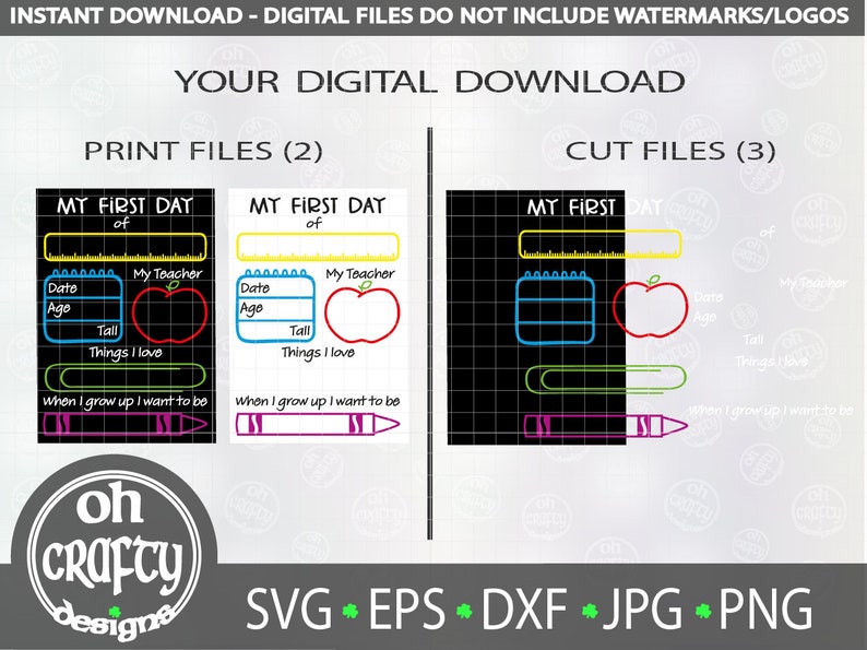 My First Day Board Svg First Day Board Svg File School Chalk - Etsy ...