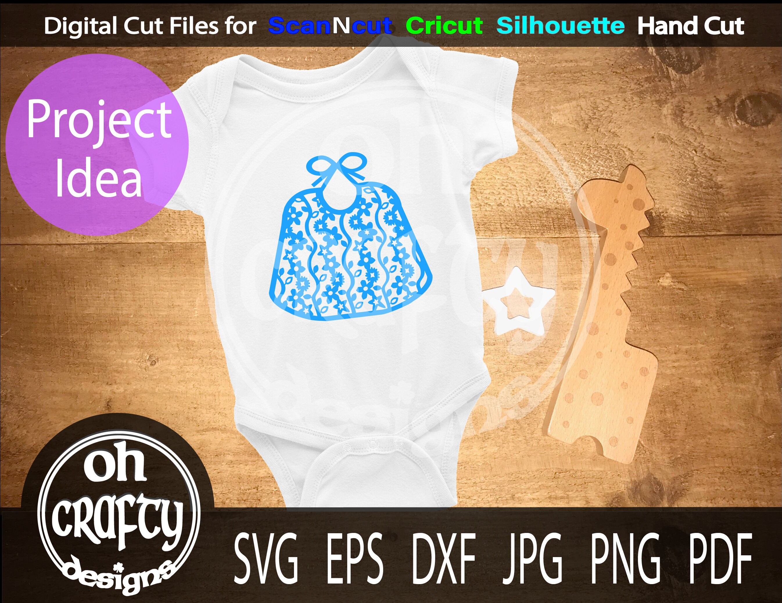 Baby Cut File Baby Bib Svg New Baby Svg Floral Baby Svg | Etsy