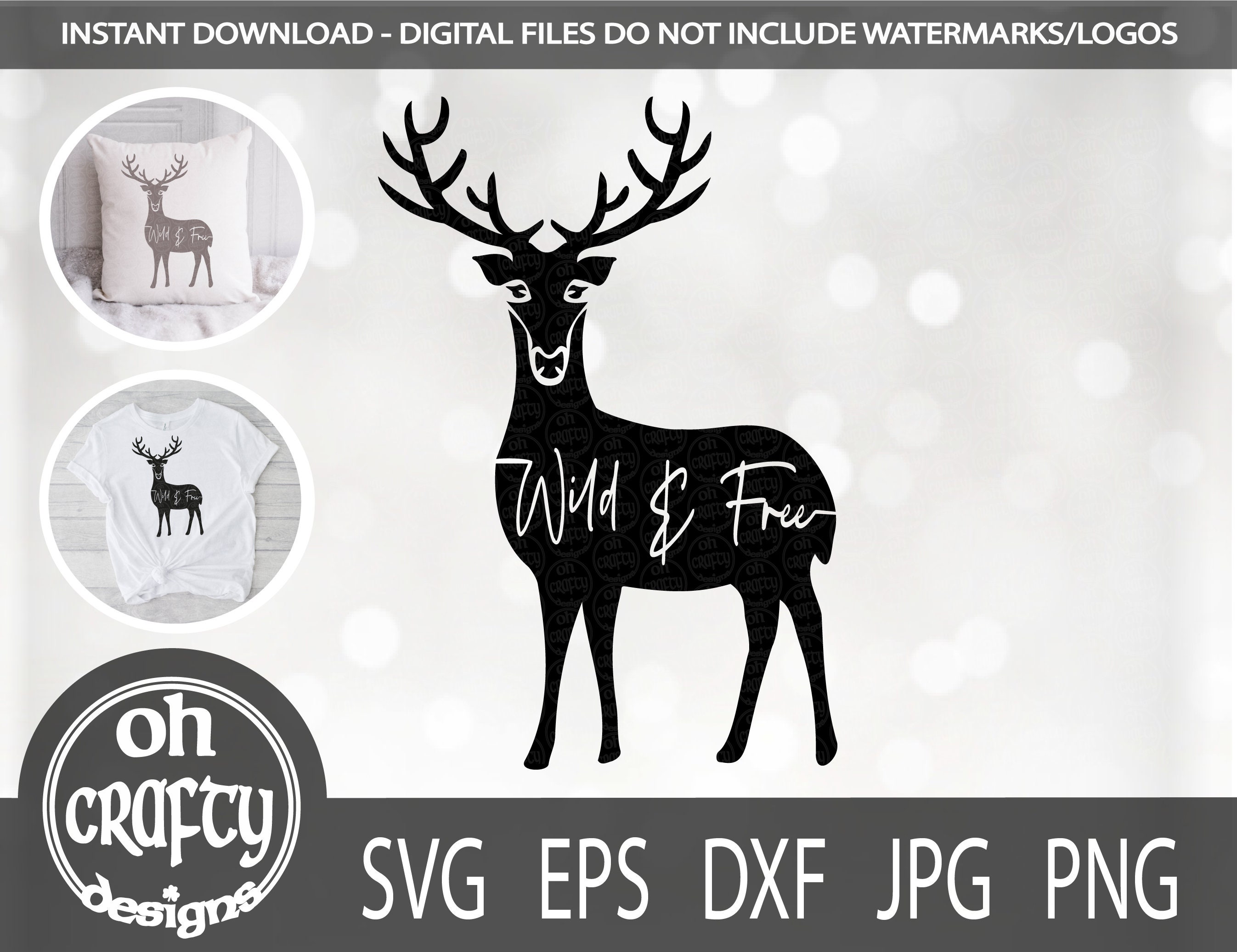 Wild and Free Svg Stag Svg File Stag Cut File Hunting Svg - Etsy UK