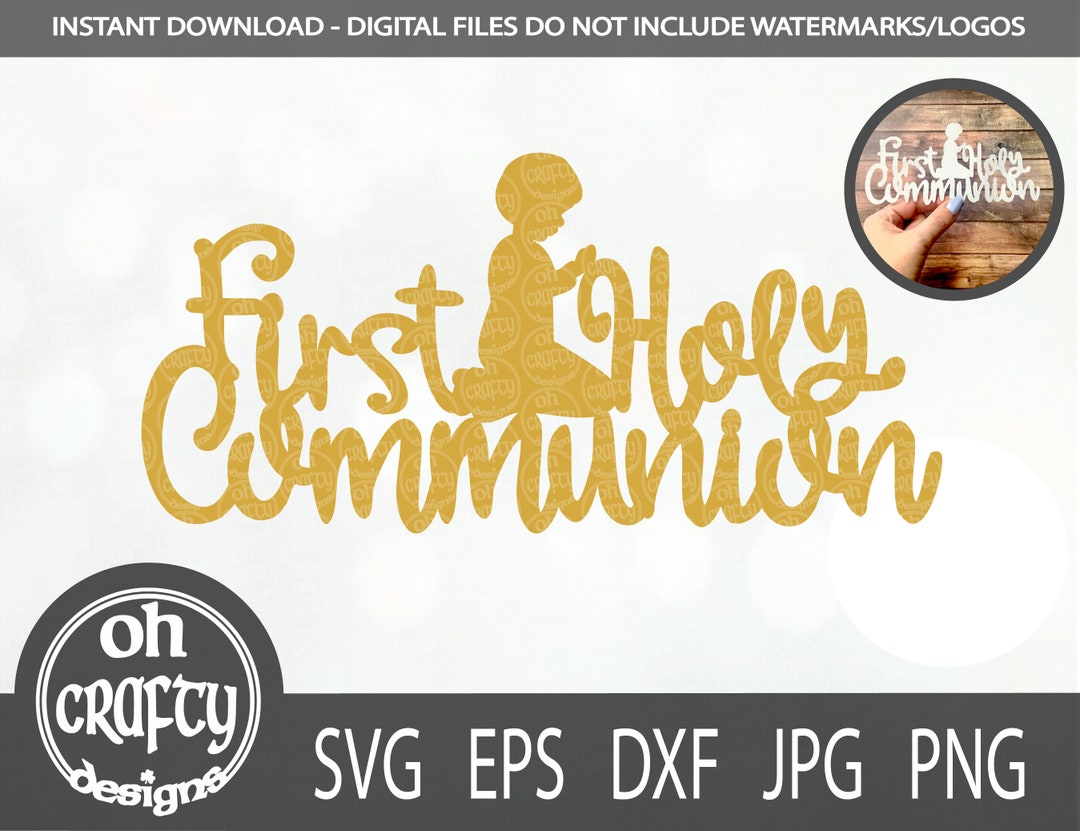 Communion Cake Topper Svg, First Holy Communion Svg, Boy Communion Svg ...