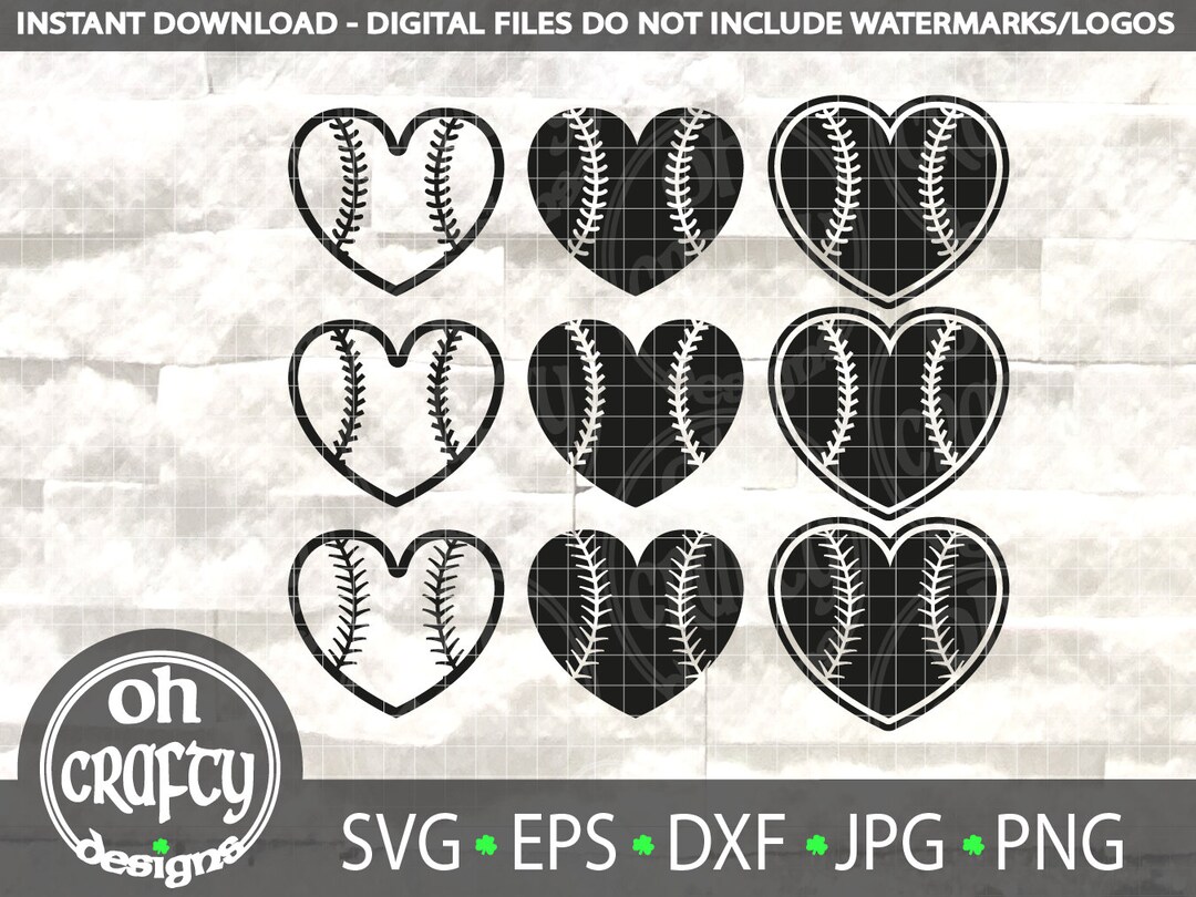 Baseball Heart Svg Bundle, Love Baseball Svg, Baseball Heart ...