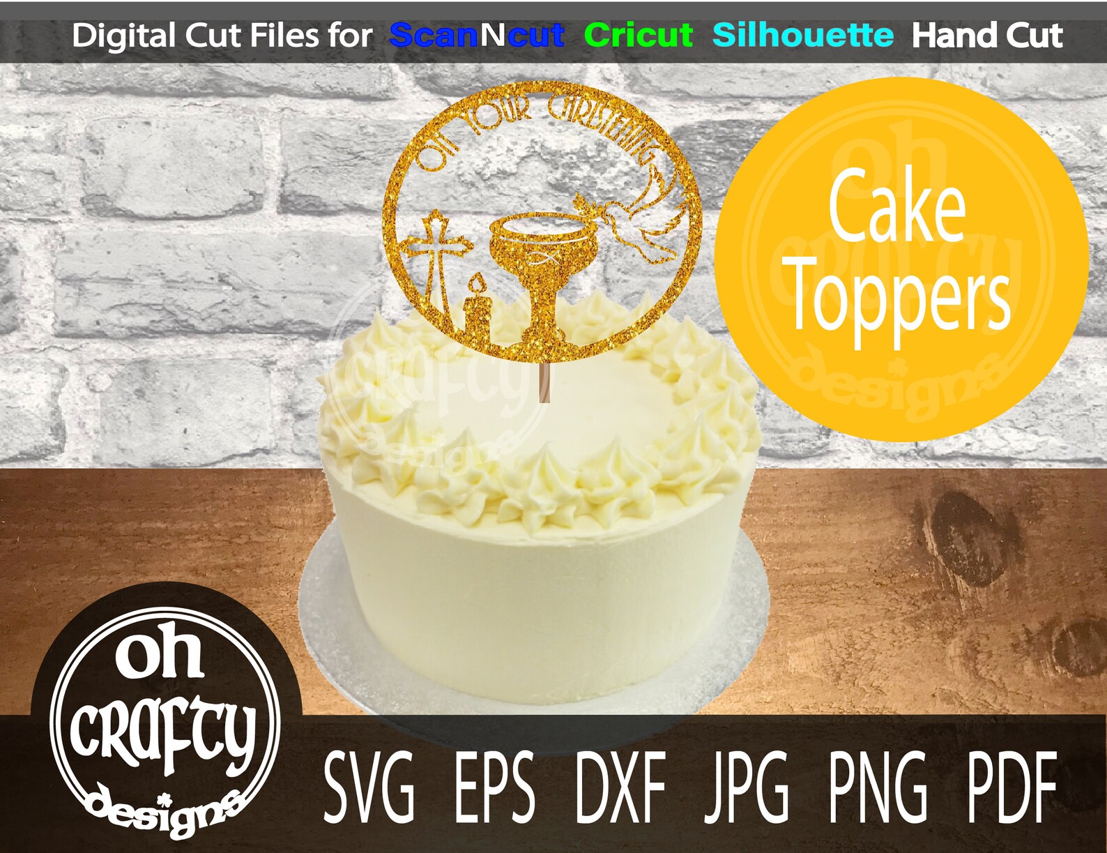 Christening Svg, Cake Topper Svg, Christening Cut File, Baptism Frame ...