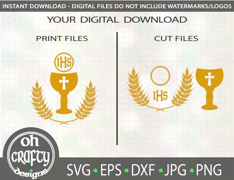 Communion Chalice Svg, Chalice Cup Svg, Eucharist Svg, IHS Svg ...