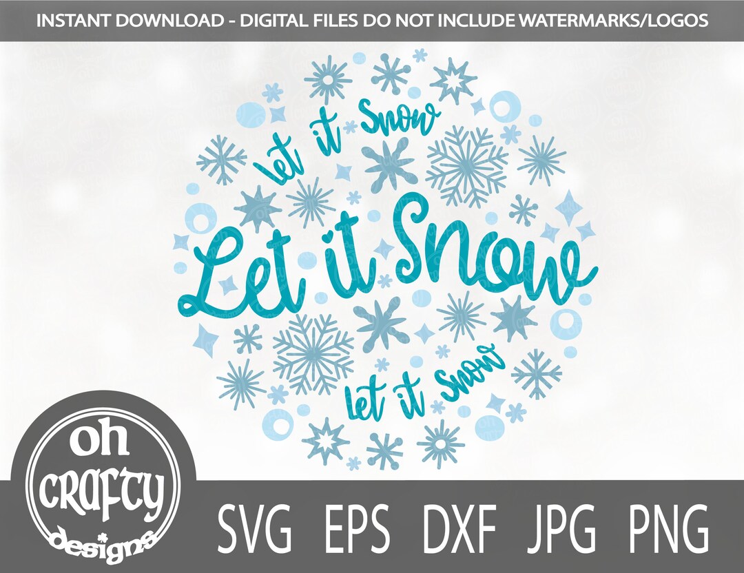 Let It Snow Svg Snowflake Svg File Xmas Door Sign Svg - Etsy