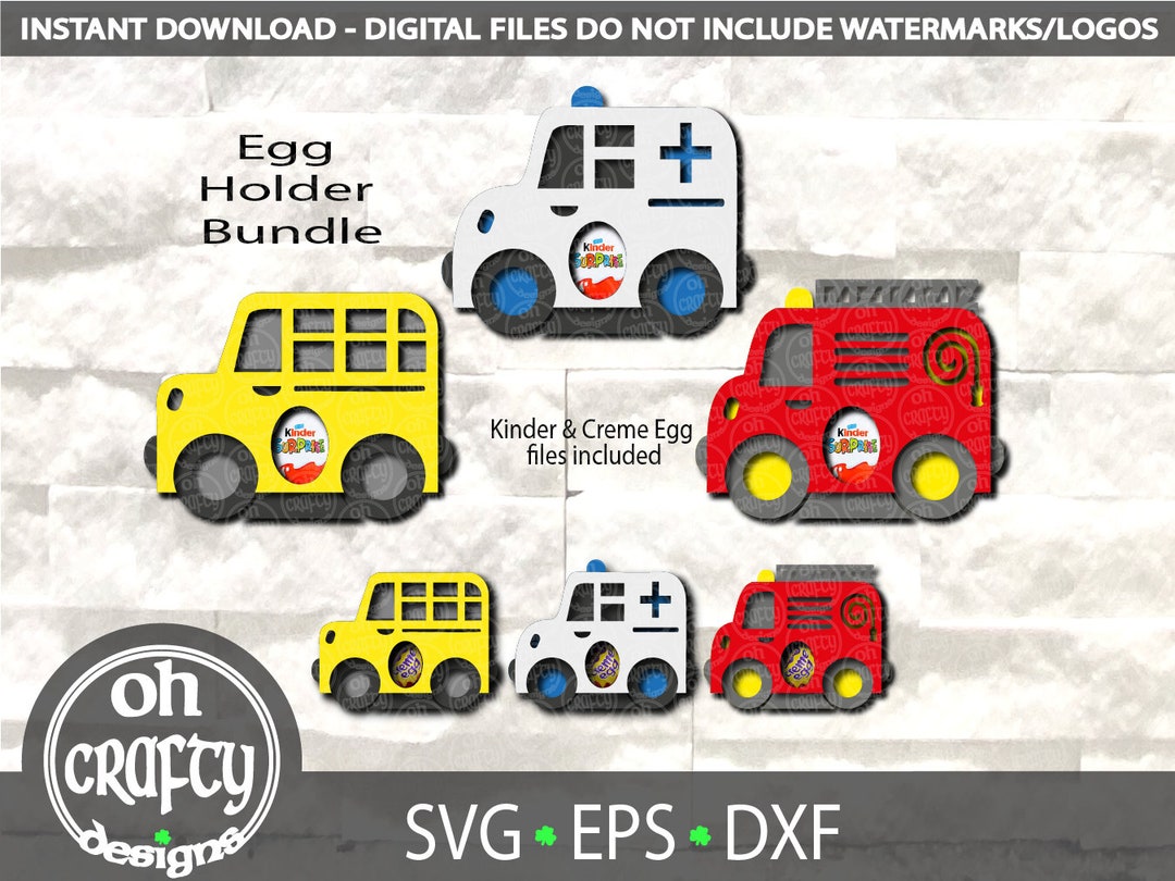 Egg Holder Svg Bundle, 3D Svg, Fire Engine Svg, Egg Holder Cutfile ...