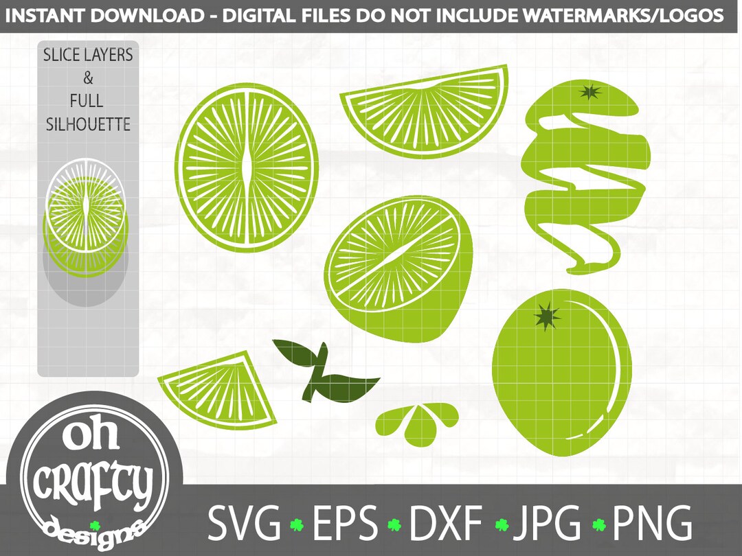Lime Svg Bundle, Lime Pieces Svg, Whole Lime Svg, Lime Slice Svg, Whole ...