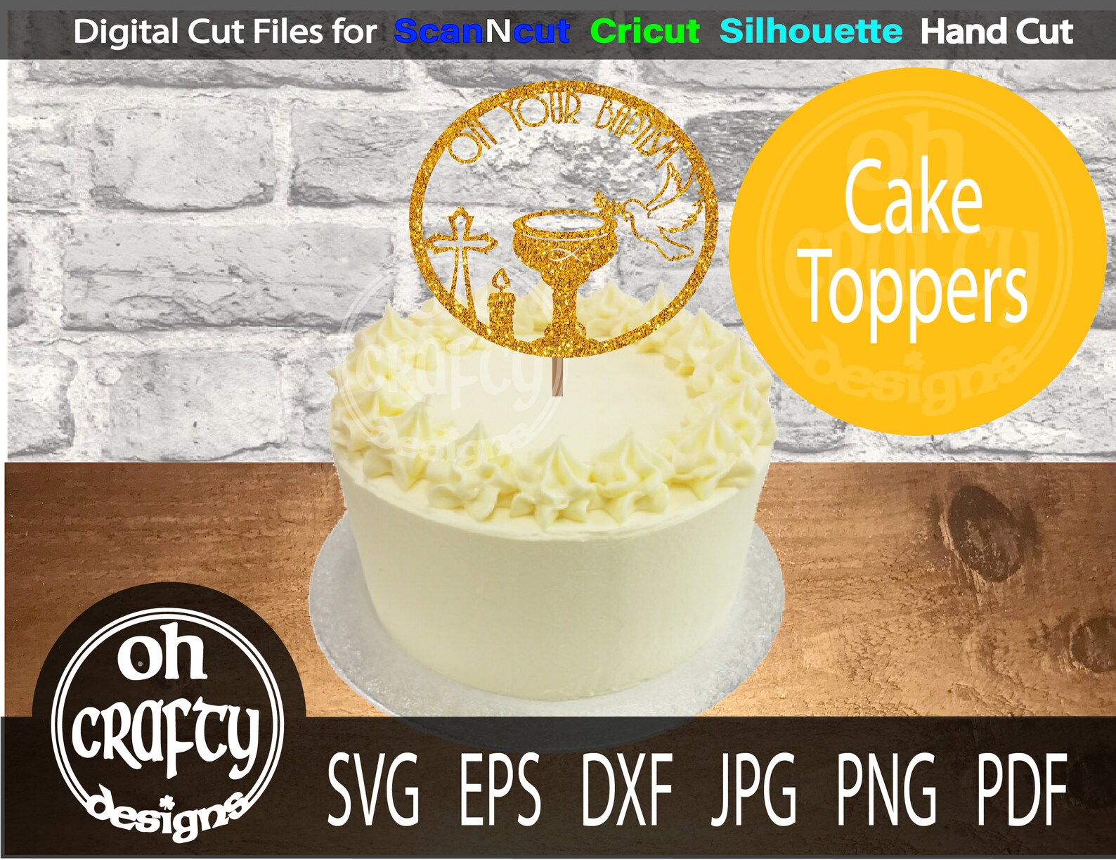 Baptism Svg Cake Topper Svg Baptism Cut File Baptism Frame - Etsy