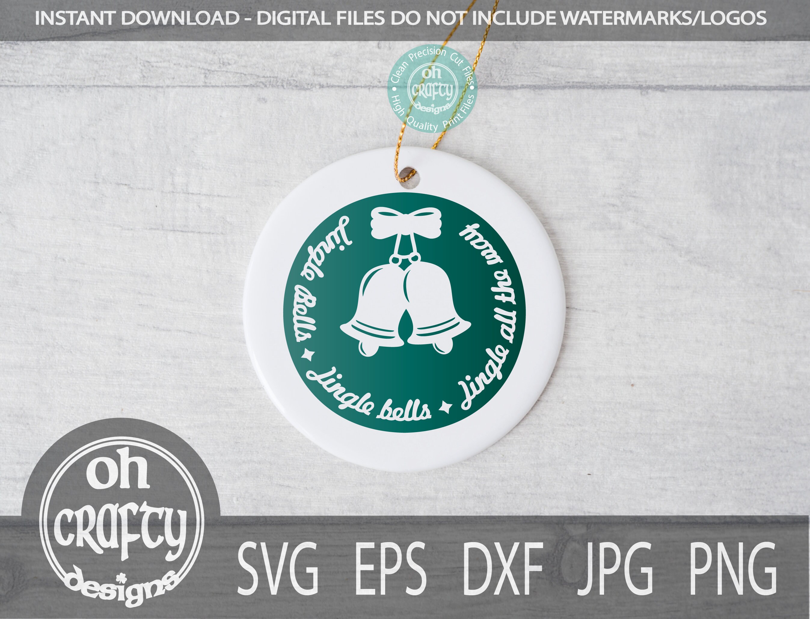 Jingle Bells Svg Christmas Bells Svg Cutfile Round Sign Svg - Etsy
