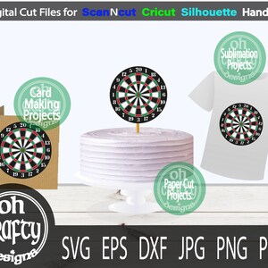 Dart board svg fathers day svg bullseye svg cake topper | Etsy
