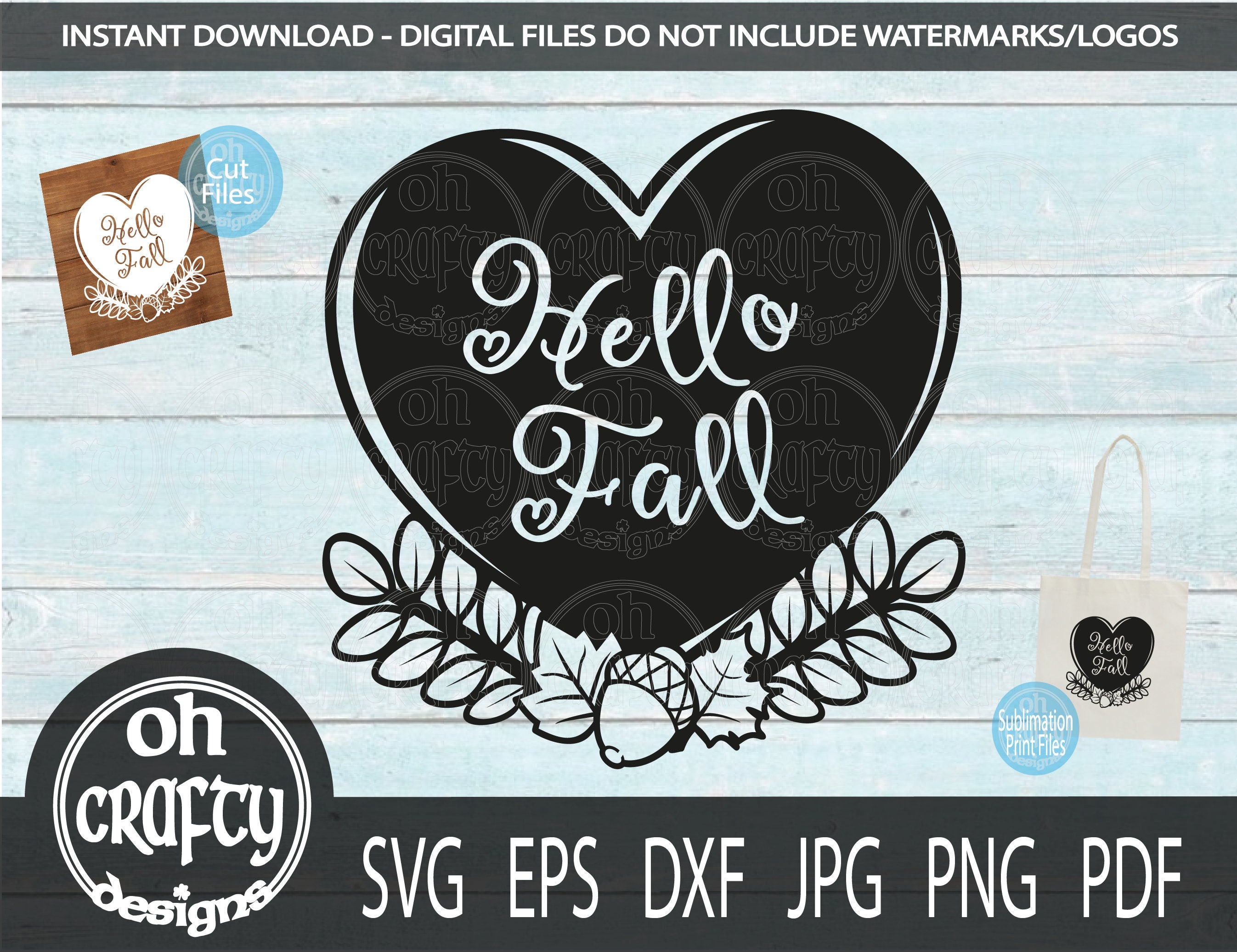 Hello Fall Svg Fall Heart Svg File Heart Silhouette Svg - Etsy