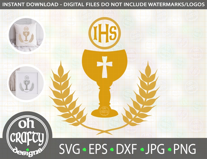 Communion Chalice Svg, Chalice Cup Svg, Eucharist Svg, IHS Svg ...