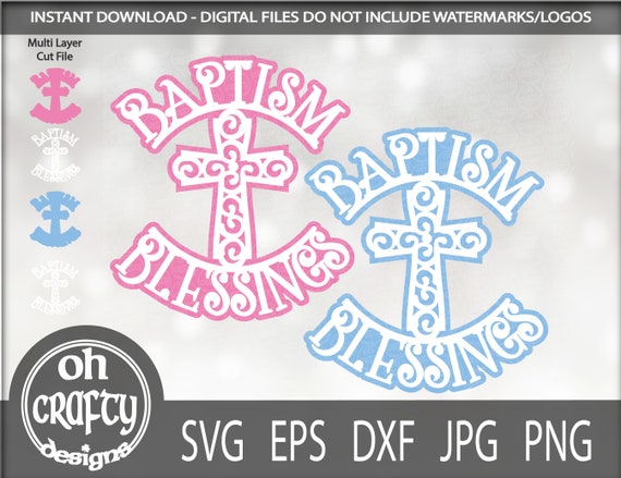Baptism Blessings Svg Baptismal Cross Svg Cross Cut File | Etsy