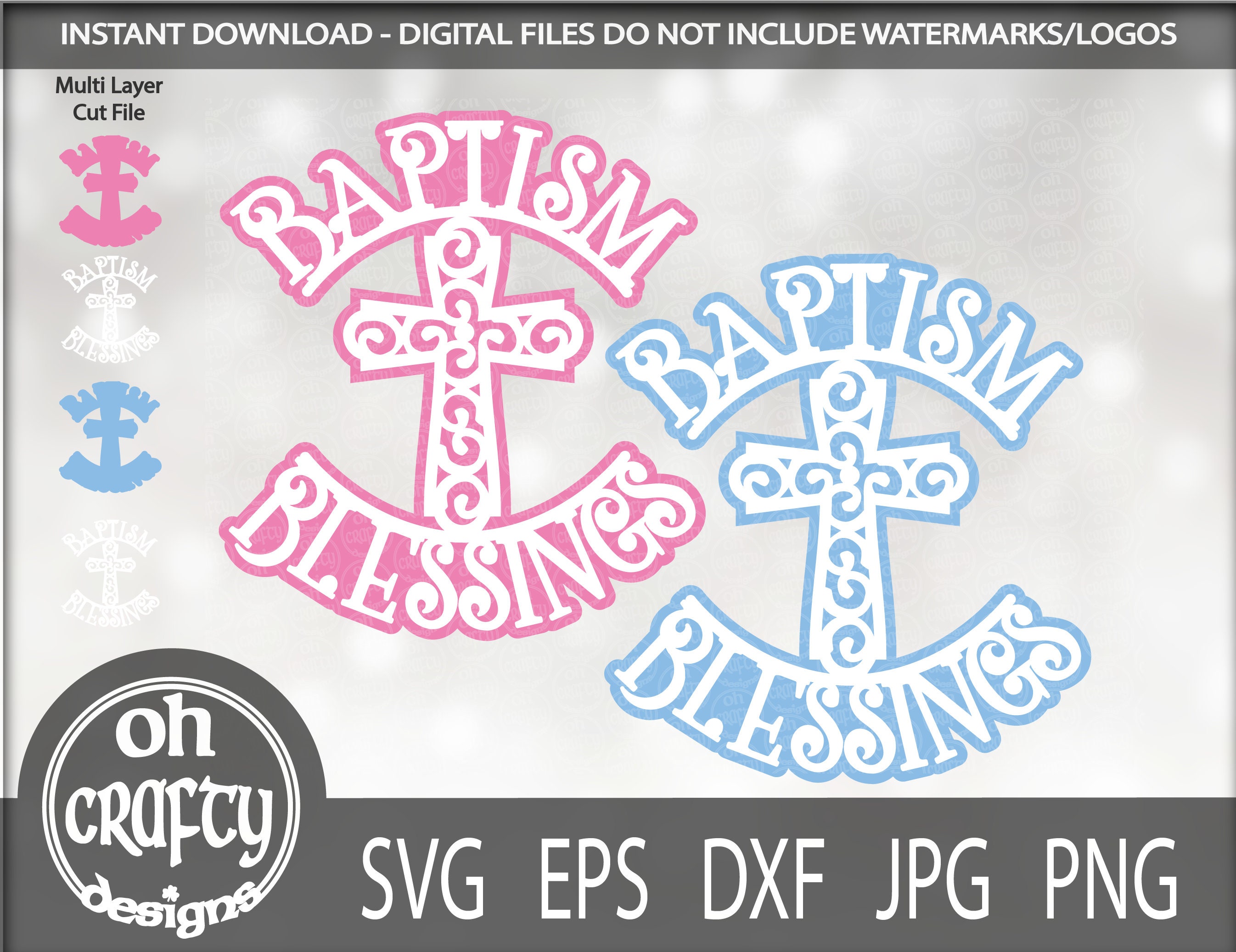 Baptism Blessings Svg Baptismal Cross Svg Cross Cut File | Etsy