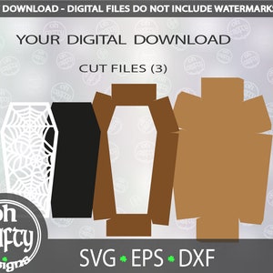 Halloween Treat Box, 3D Svg Bundle, Candy Holder Cut File, Coffin ...