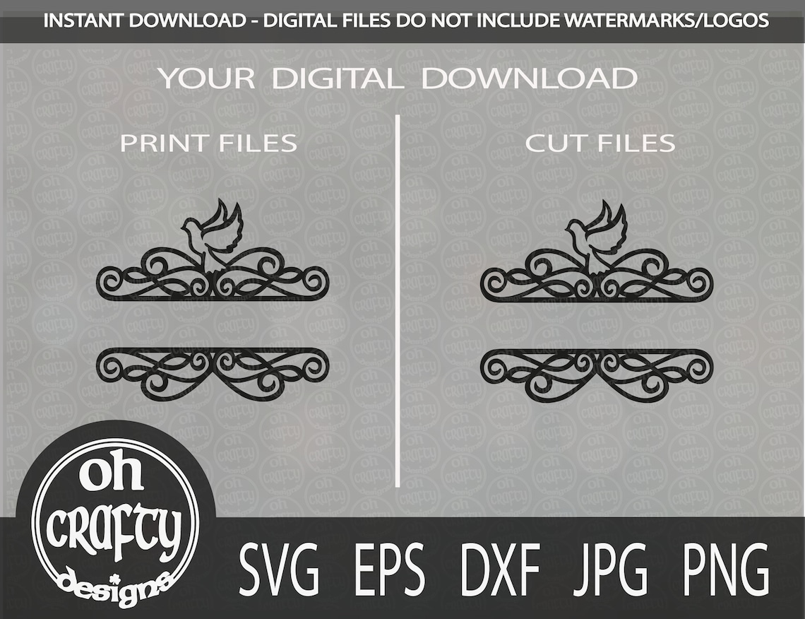 Confirmation Svg Split Monogram Svg Dove Svg File Baptism - Etsy