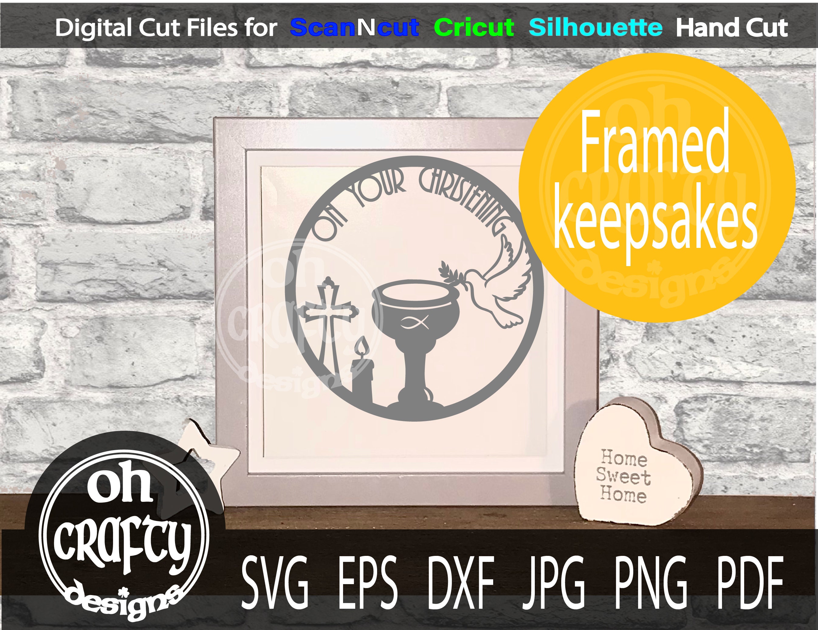 Christening Svg, Cake Topper Svg, Christening Cut File, Baptism Frame ...
