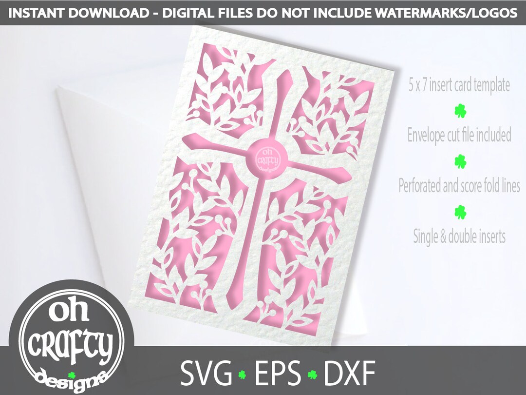 Cross Card Svg, Insert Card, Easter Cross Card, Baptism Card ...