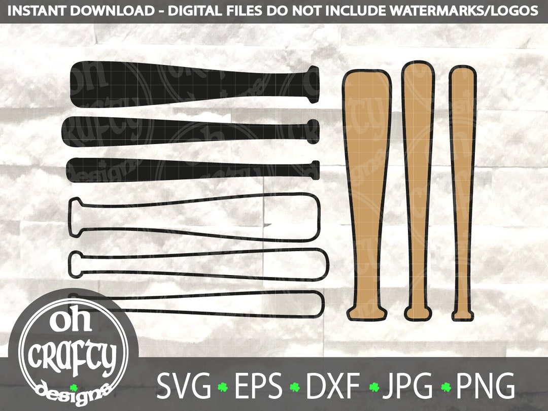 Baseball Bat Svg Bundle, Softball Bat Svg File, Baseball Silhouette ...