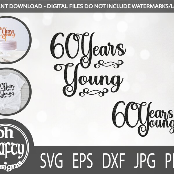 60 Years Young Cake Topper - Etsy