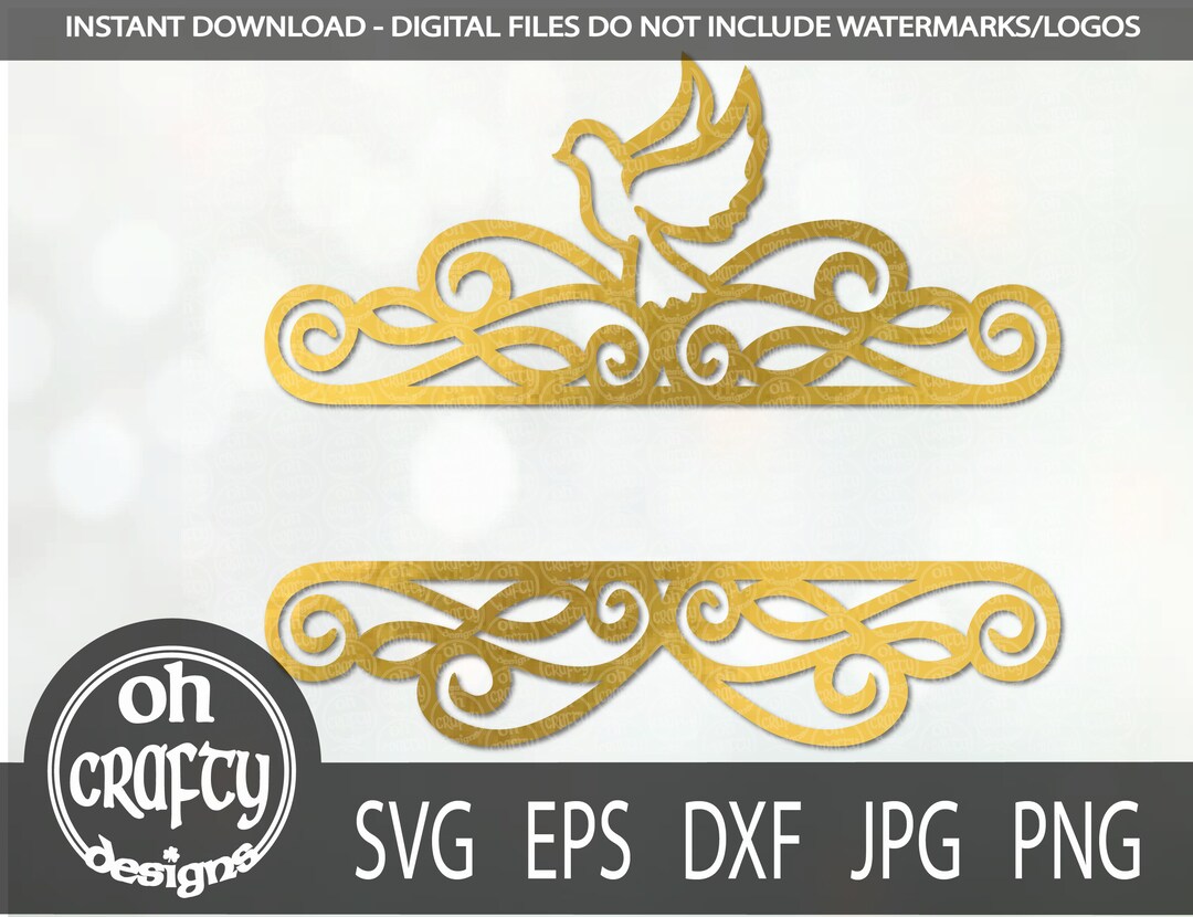 Confirmation Svg Split Monogram Svg Dove Svg File Baptism - Etsy