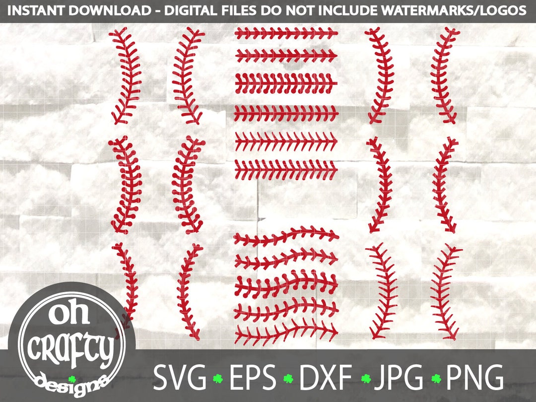 Baseball Stitches Svg File, Baseball Threads Svg Bundle, Baseball Laces ...