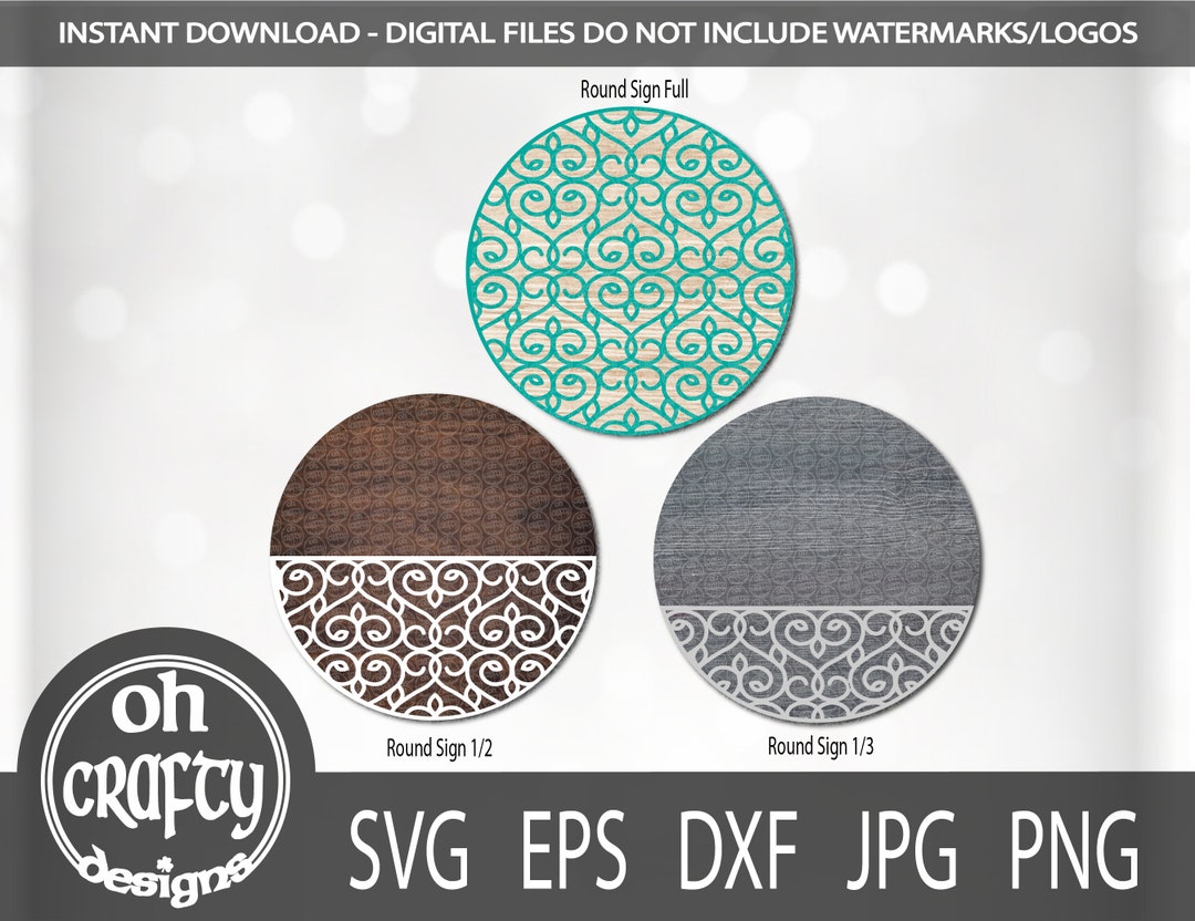Round Wood Sign Svg, Swirl Pattern Svg File, Wood Sign Background Svg ...