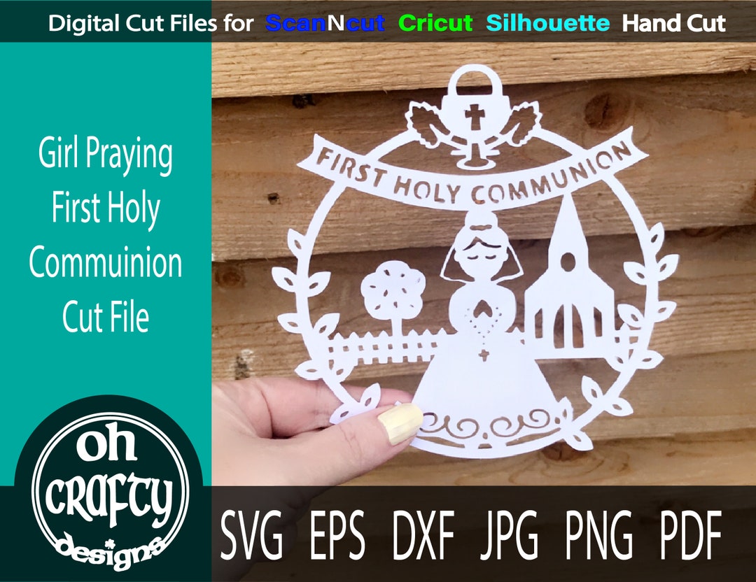 Girl Communion Svg, Girl Praying Svg, Communion Cut File, Communion Svg ...