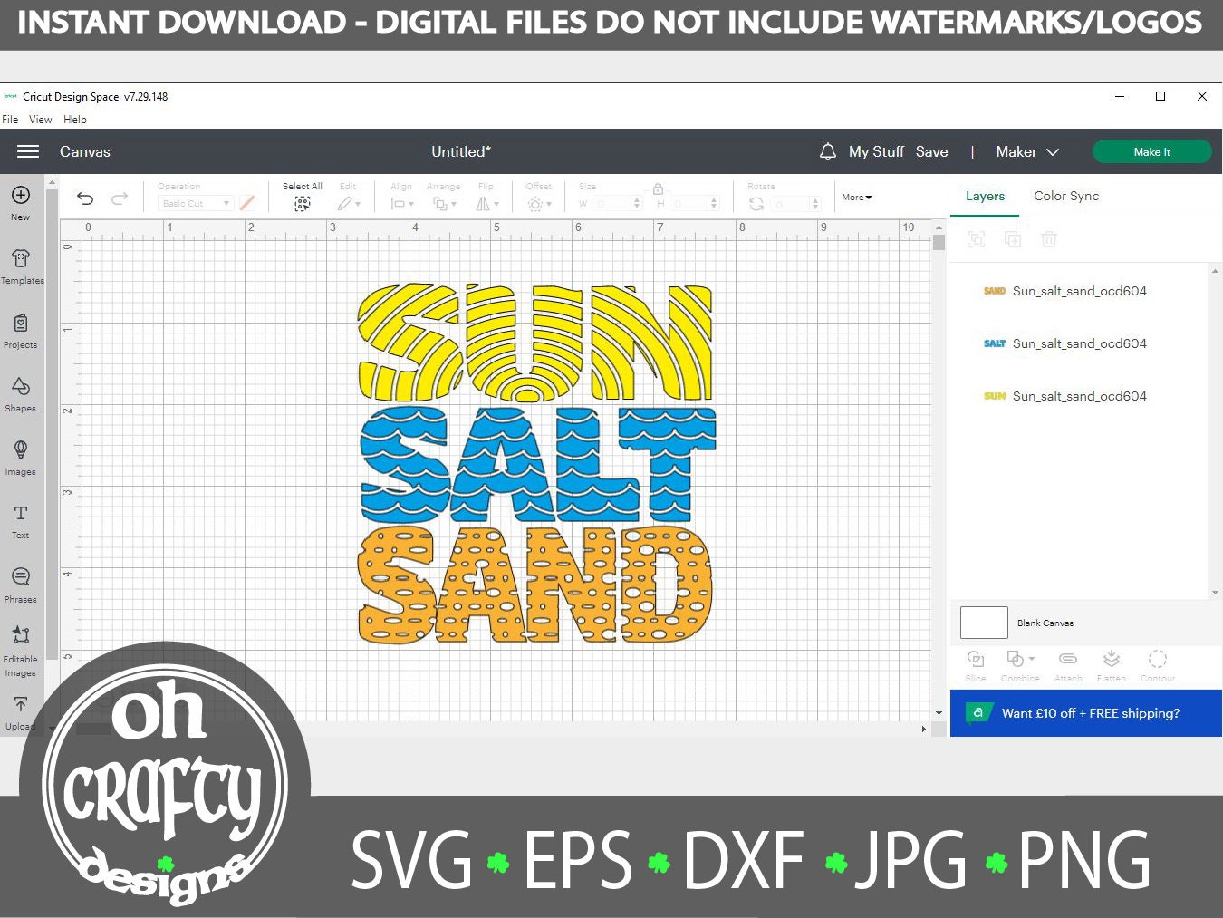 Sun Salt Sand Svg Summer Svg Beach Svg Vacation Svg dxf - Etsy