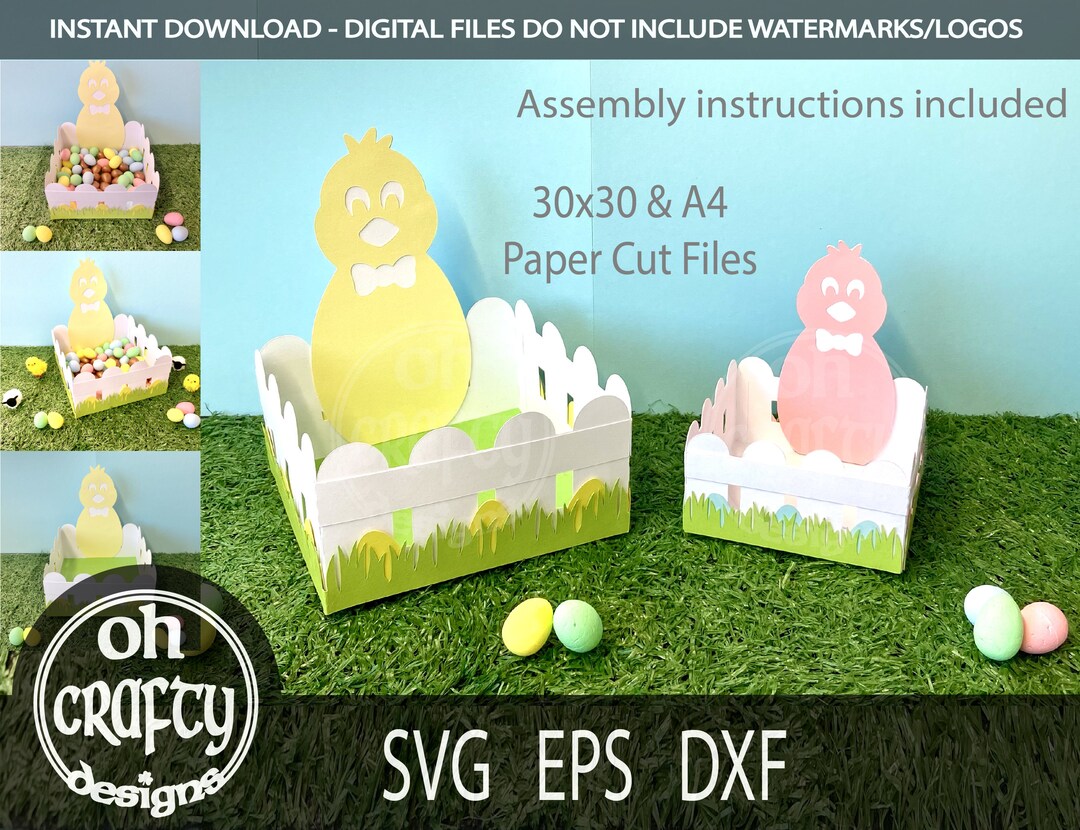 Easter Crate Svg, 3d Easter Svg, Easter Treat Box Svg, Easter Chick Svg ...