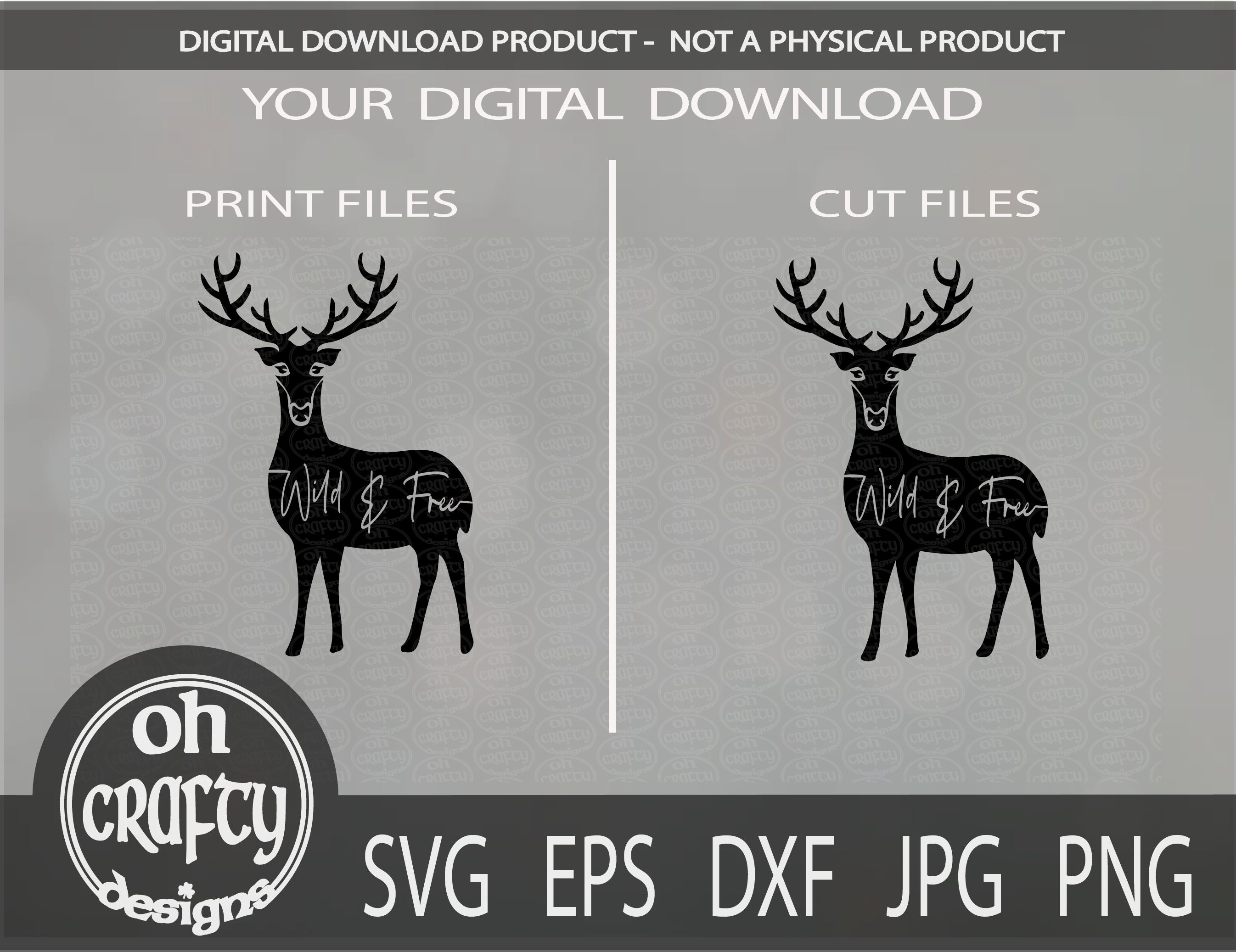 Wild and Free Svg Stag Svg File Stag Cut File Hunting Svg - Etsy UK