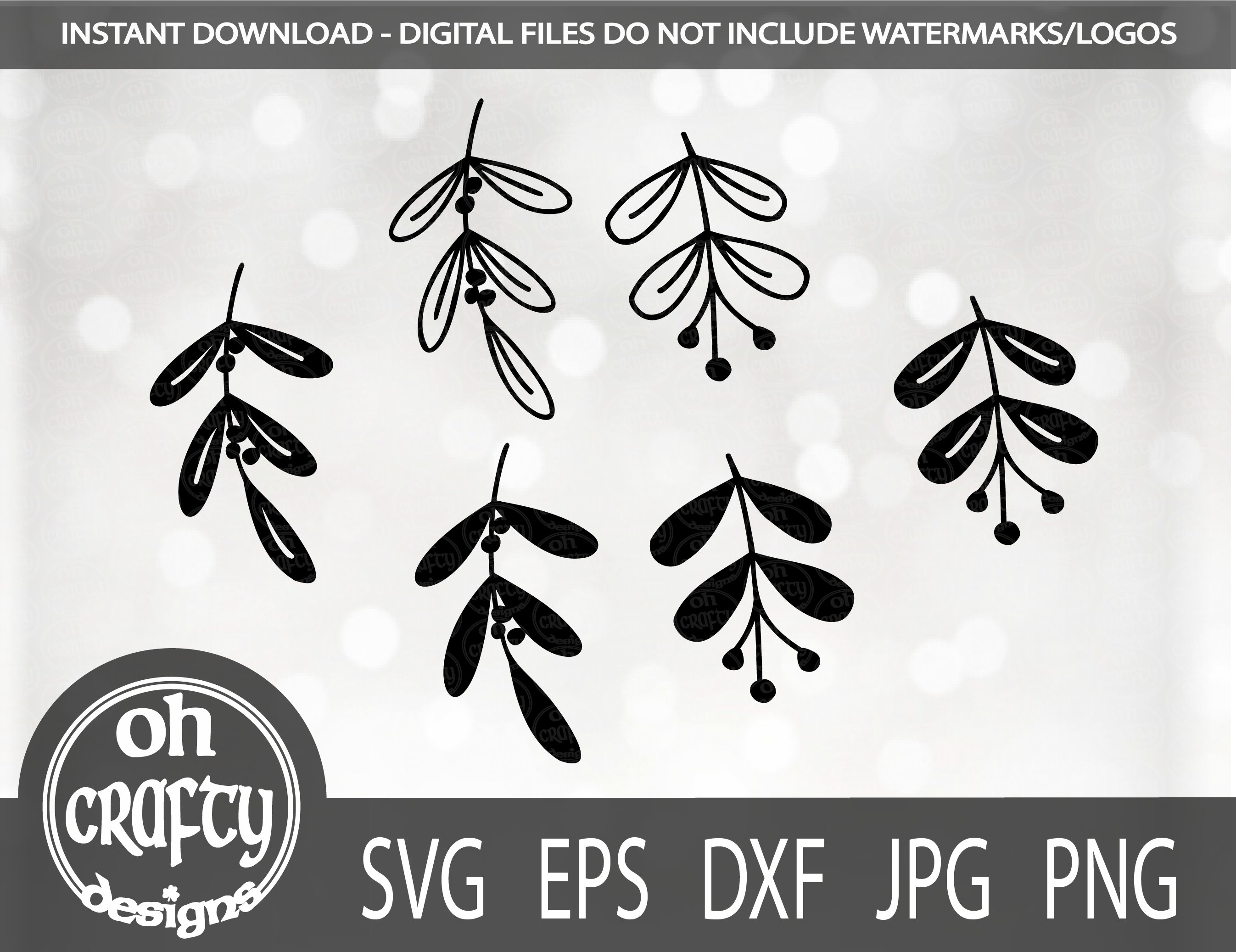 Christmas Mistletoe Svg Mistletoe Svg File Hand Drawn Svg - Etsy