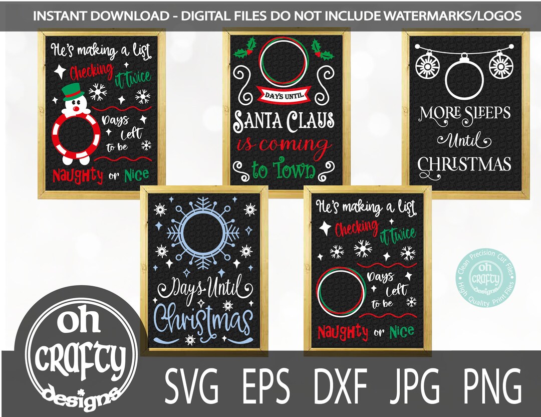 Christmas Countdown Svg Bundle, Countdown Bundle Svg Files, Days Until ...