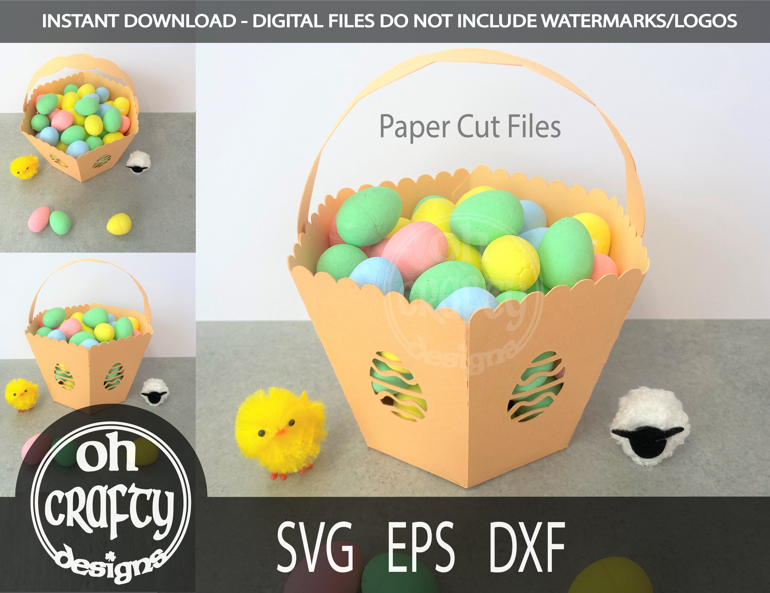 Easter Basket Svg Egg Hunt Basket Svg 3d Easter Basket Svg - Etsy