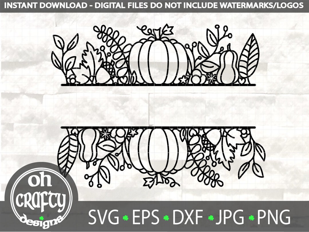 Fall Split Monogram Svg, Pumpkin Monogram Svg File, Autumn Boarder ...