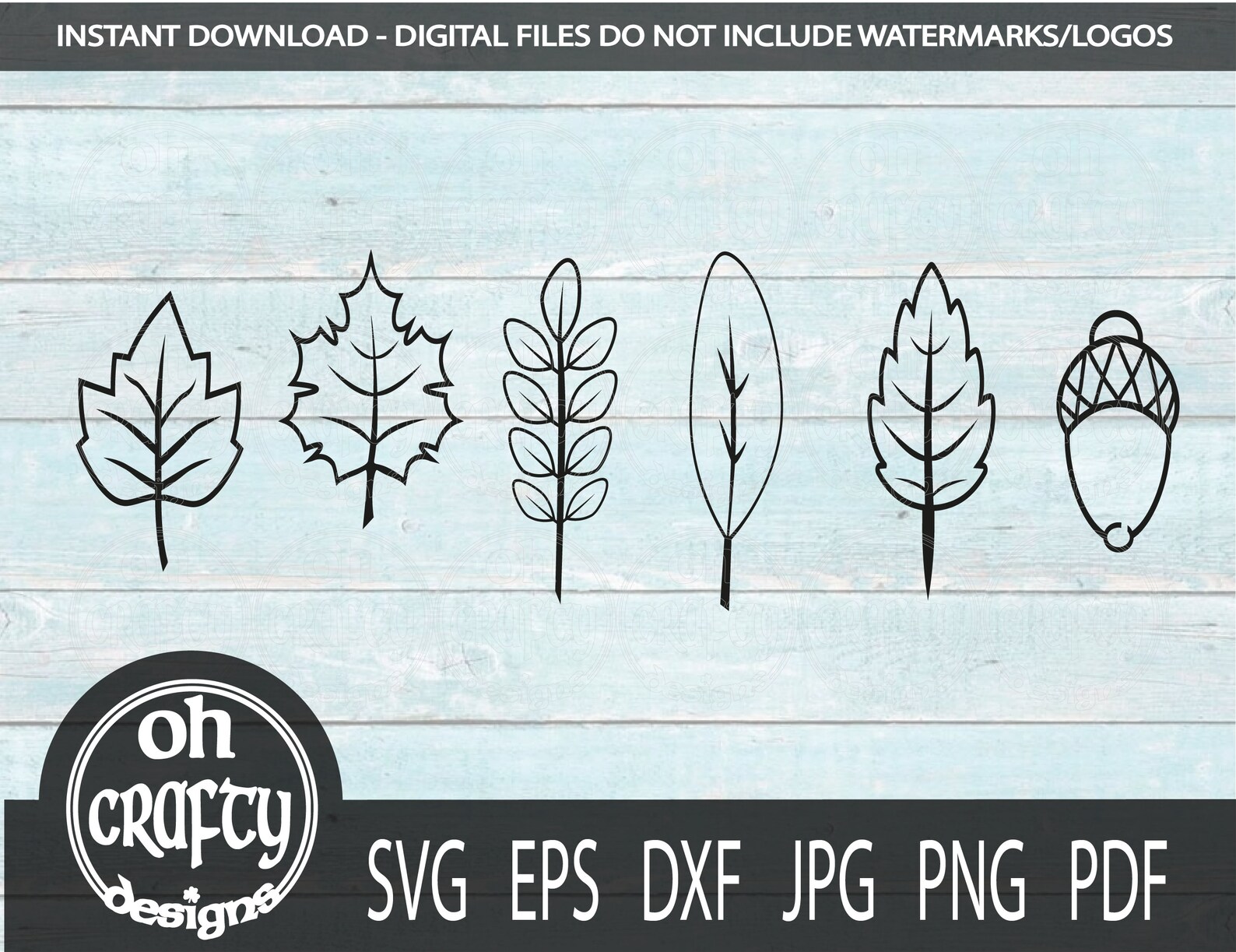 Fall Leaves Svg Acorn Svg File Foliage Bundle Autumn Svg - Etsy