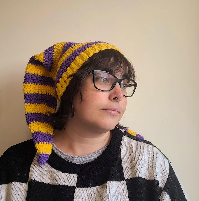 Jester Hat Crochet Pattern - 2 Designs, Stripped & Split - Etsy