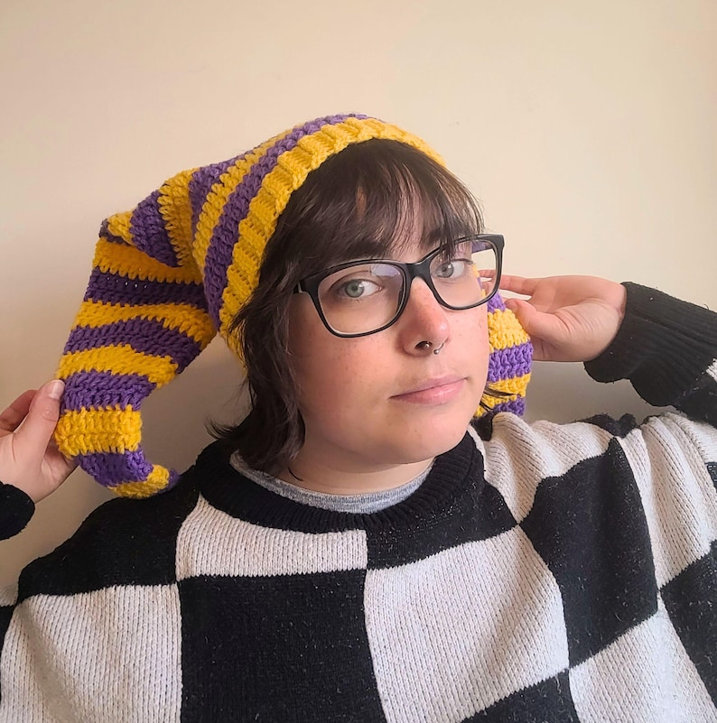 Jester Hat Crochet Pattern - 2 Designs, Stripped & Split - Etsy