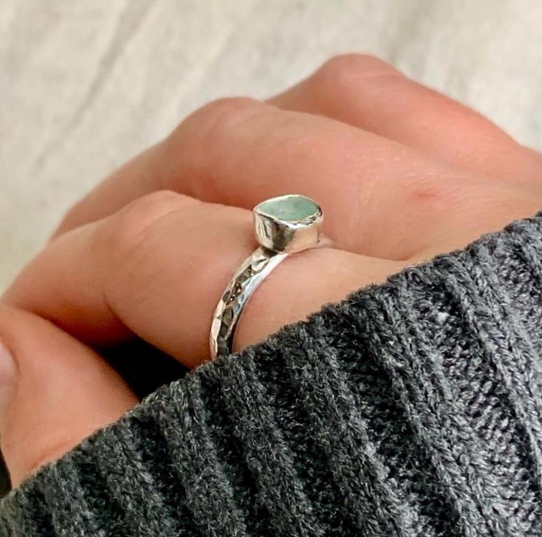 Custom Cornish Sea Glass, Sea Glass Ring, Sterling Silver, Classic Sea ...