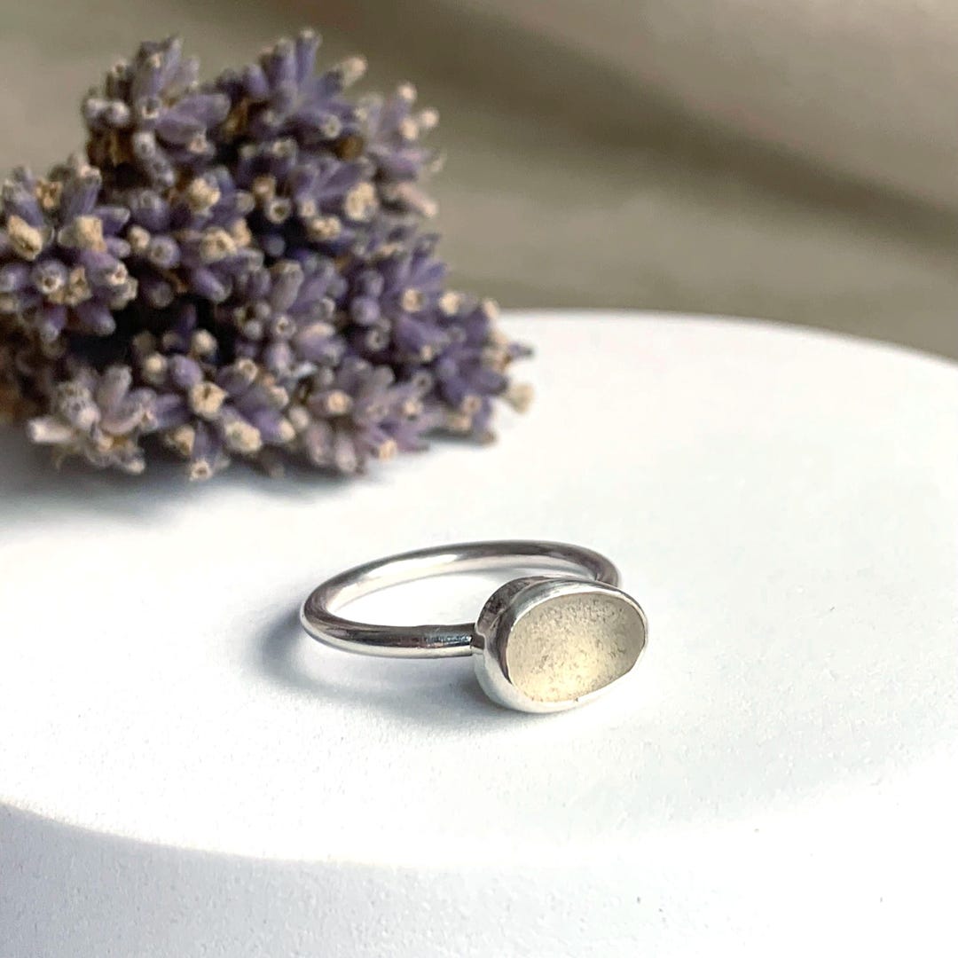 Cornish Sea Glass Ring, Ethical Silver Jewellery, Vegan Silver Ring ...