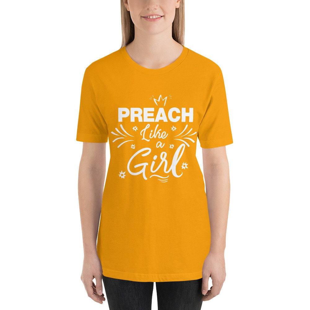 Preach Like a Girl Tshirt - Fun Youth Pastor Shirt - Short-sleeve ...