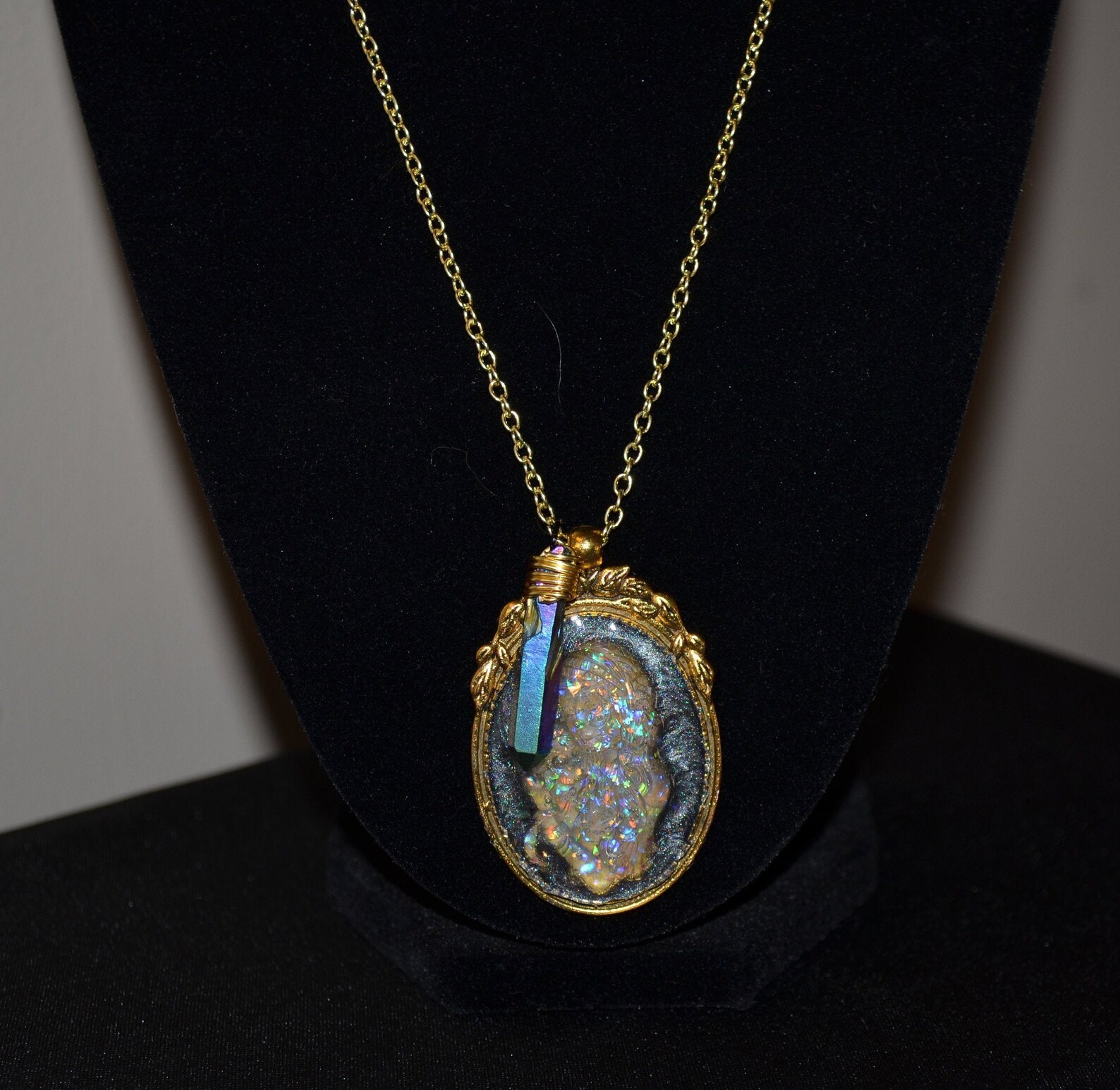 Cameo Necklace Black Cameo Unique Cameo Witchy Jewelry - Etsy