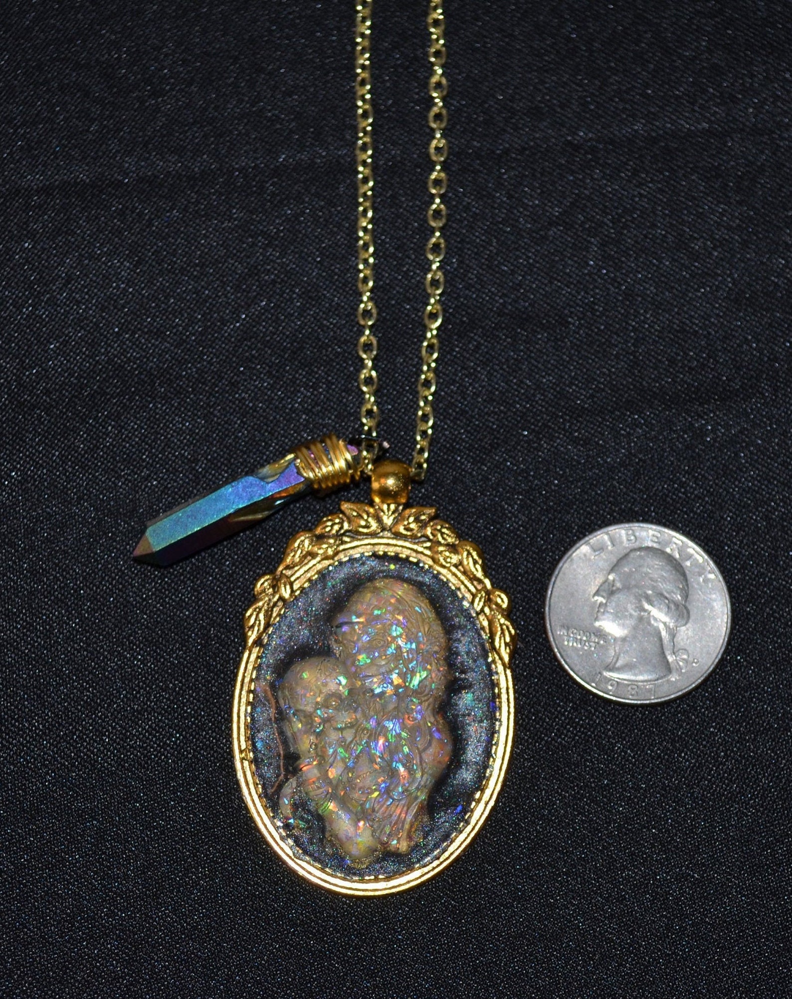 Cameo Necklace Black Cameo Unique Cameo Witchy Jewelry - Etsy