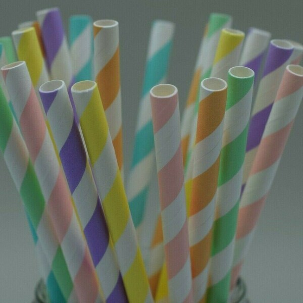 Striped Straws - Etsy