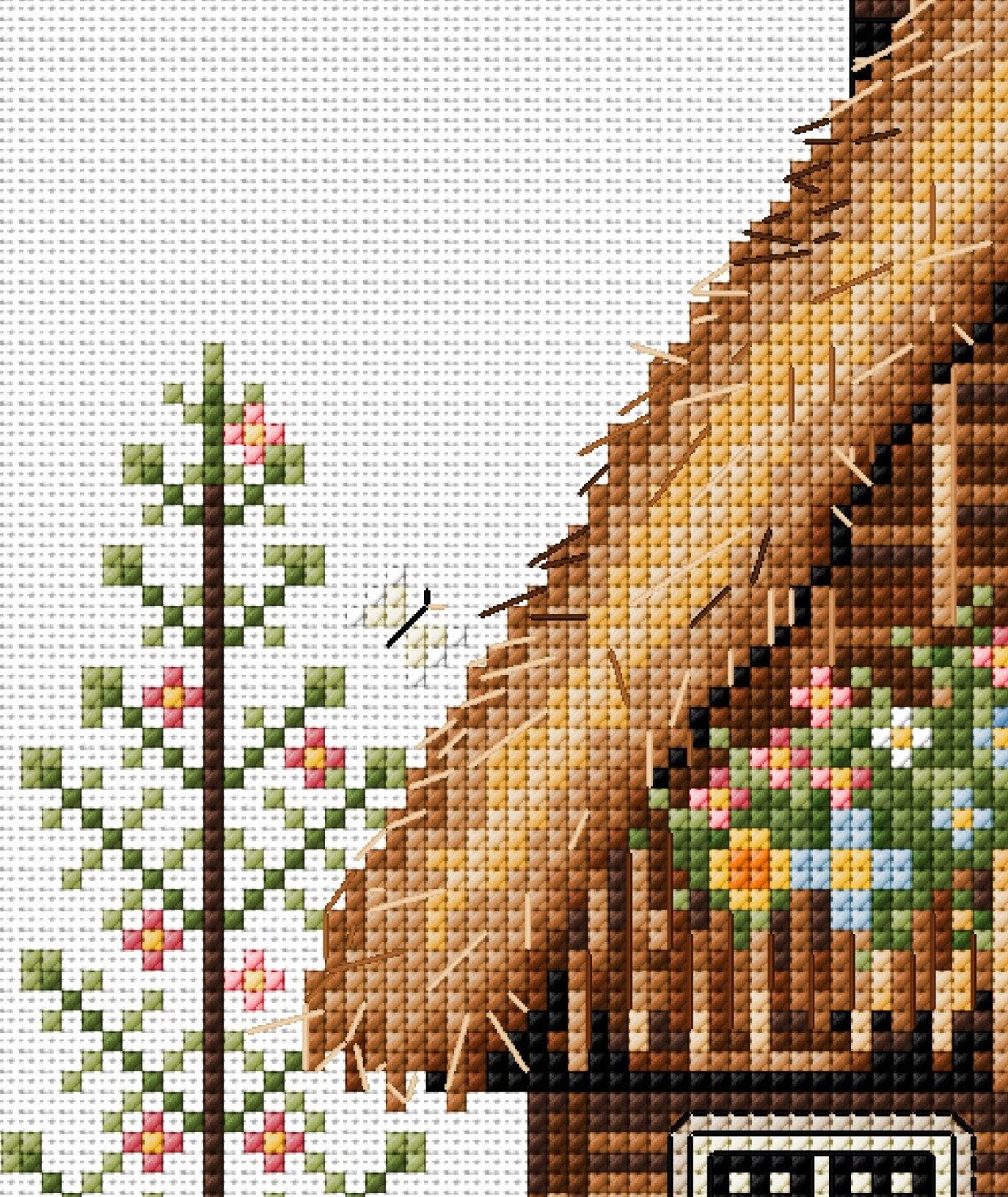 "country Cottage" Cross Stitch Pattern - Rustic Landscape Cross Stitch ...