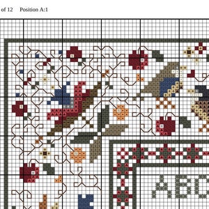 SAMPLER With the Bird- Cross Stitch Pattern PDF Instant Download Bird ...